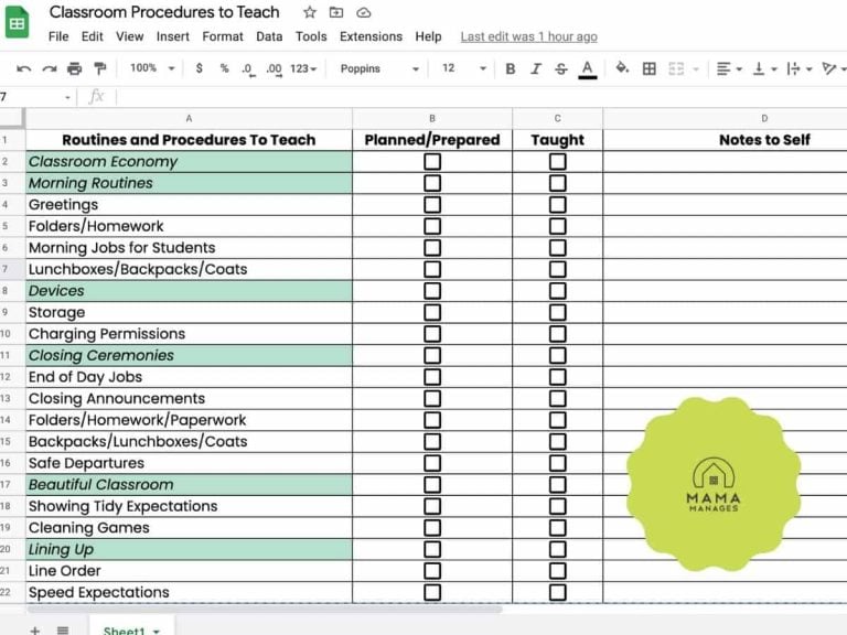 35 Classroom Procedures To Teach At The Start Of Every School Year ...